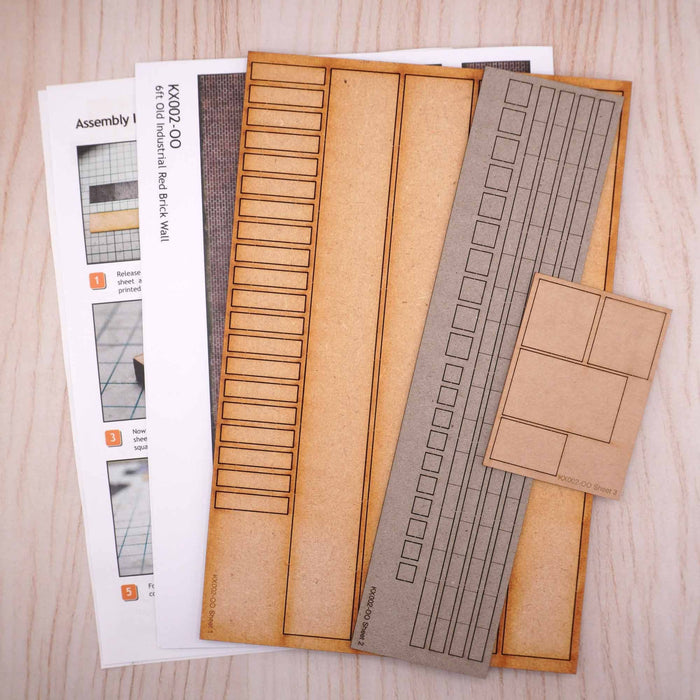 Scale Model Scenery KX002 Old Industrial Brick Wall & Gates, Laser Cut ...