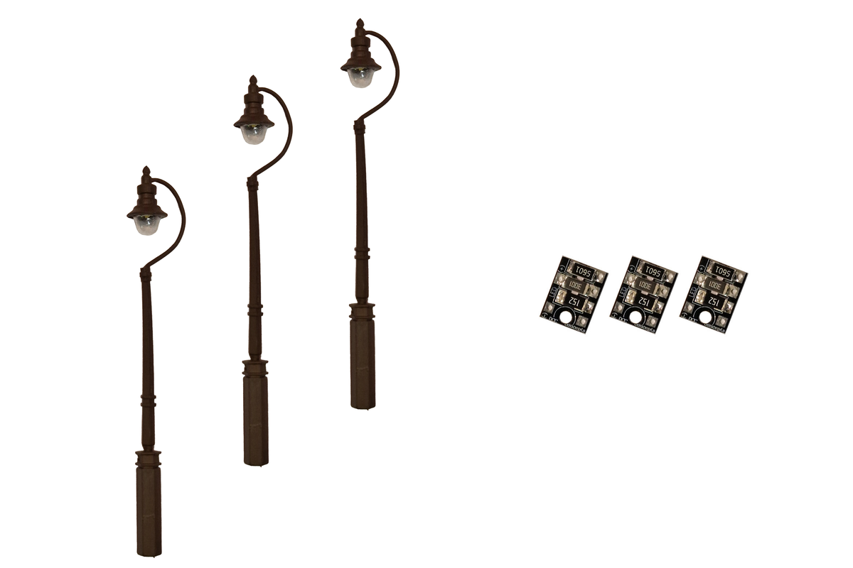 DCC Concepts LML-SSBK 3 x Swan Neck Lamps -Black, OO Gauge — Model ...